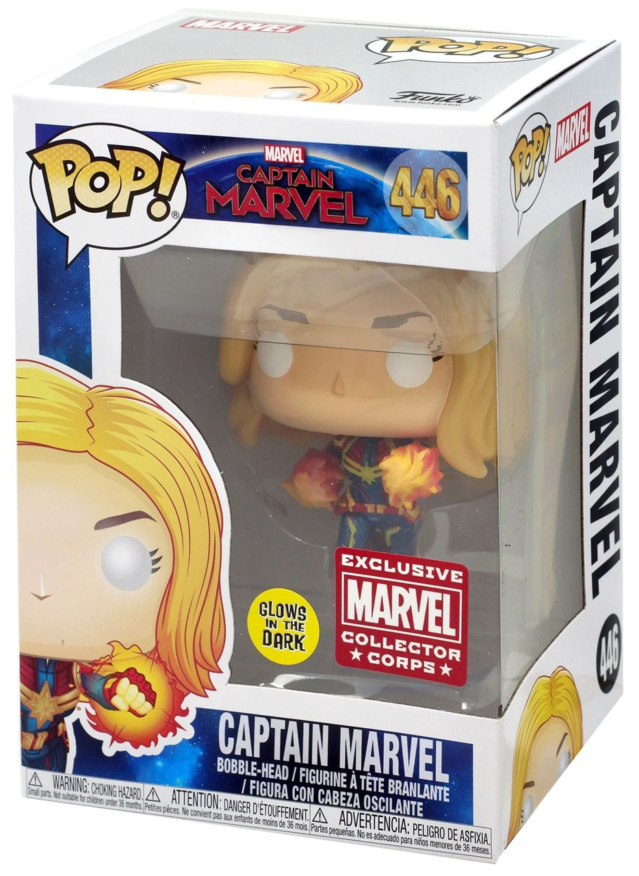 Funko Captain Marvel POP Marvel Captain Marvel Exclusive Vinyl Bobble ...