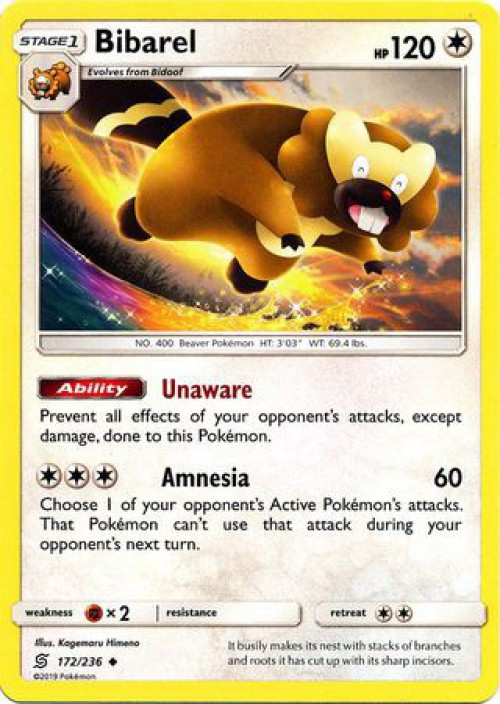 Pokemon Trading Card Game Unified Minds Single Card Uncommon Bibarel ...
