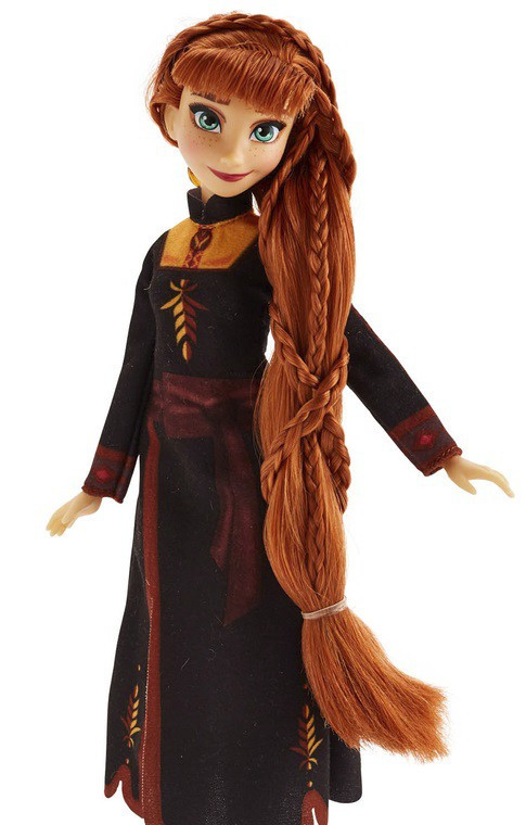 Disney Frozen 2 Sister Styles Anna Fashion Doll Extra-Long Red Hair ...