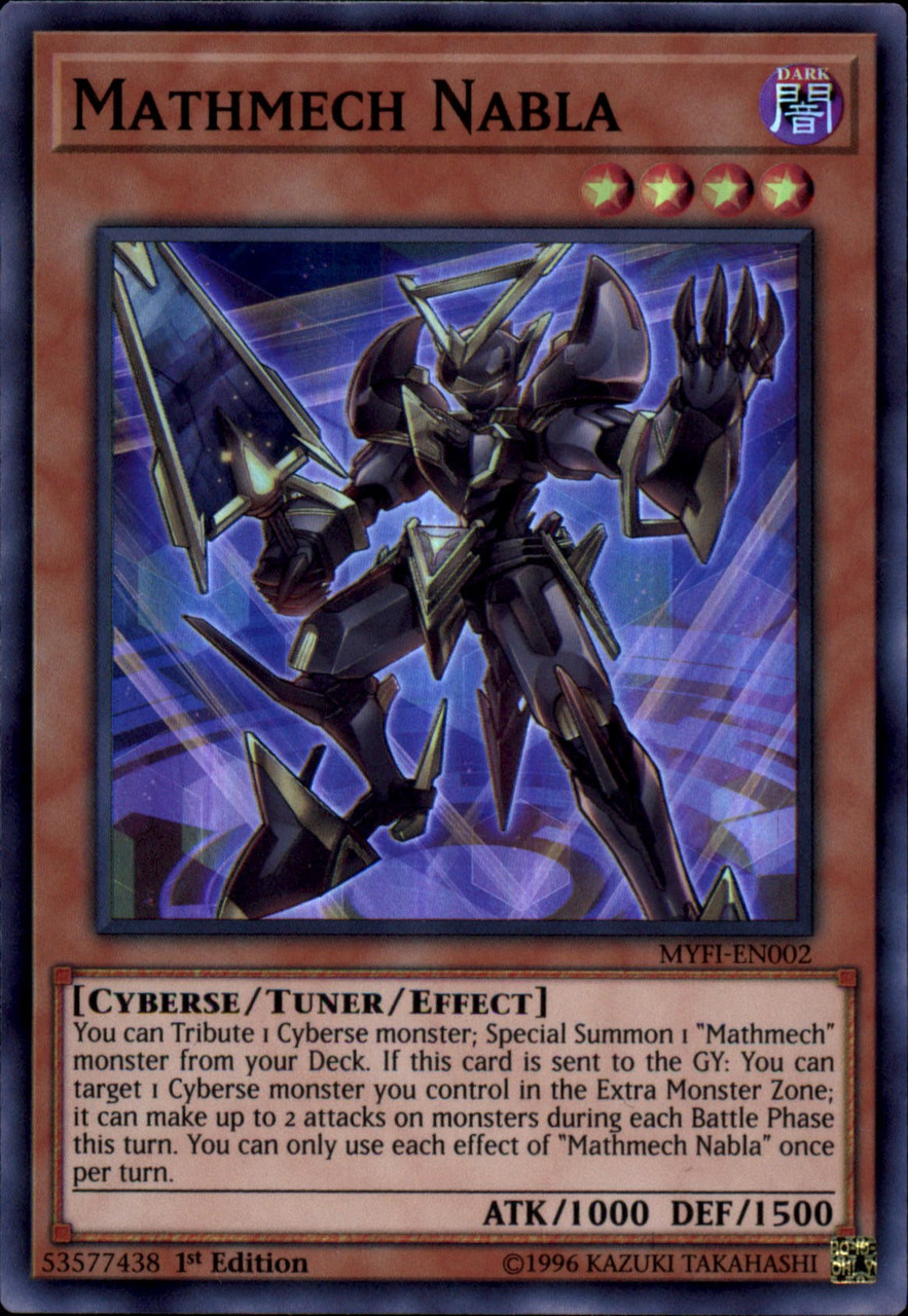 YuGiOh Mystic Fighters Single Card Super Rare Mathmech Nabla MYFI-EN002 ...