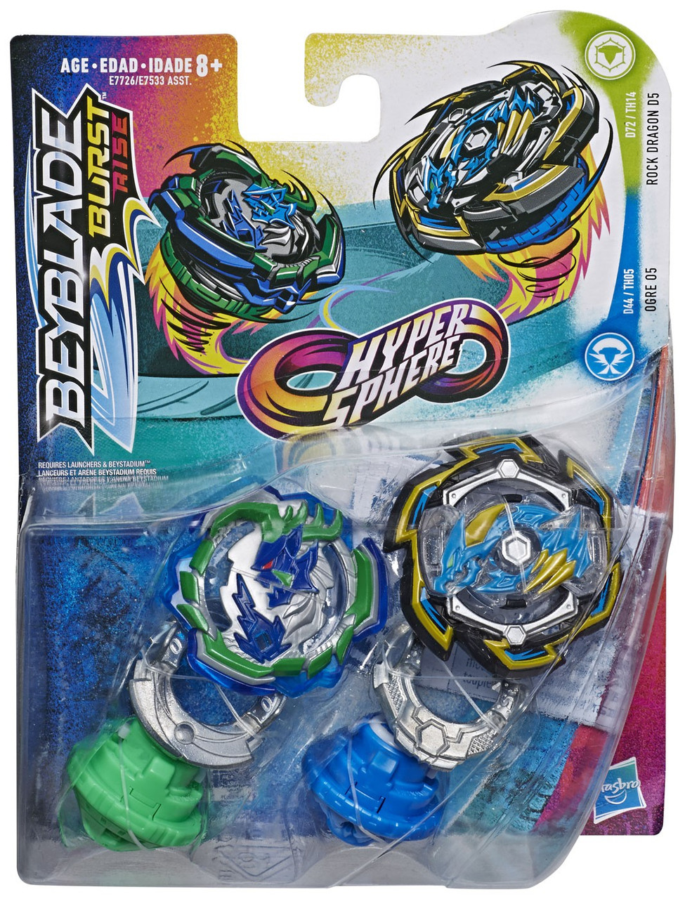 Beyblade Burst Rise Hyper Sphere Ogre O5 Rock Dragon D5 Dual Pack ...