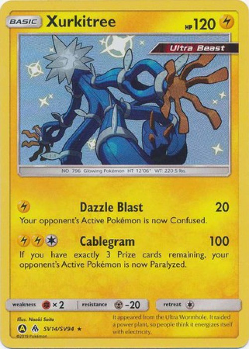 Pokemon Trading Card Game Hidden Fates Single Card Shiny Rare Xurkitree ...