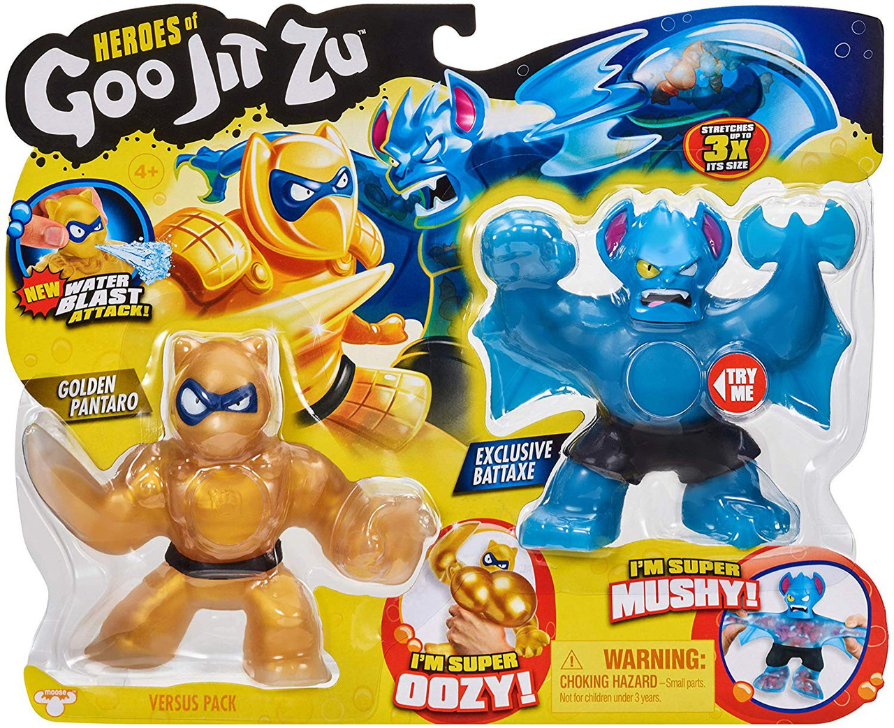 Heroes of Goo Jit Zu Golden Pantaro vs Battaxe Figure 2-Pack Moose Toys ...