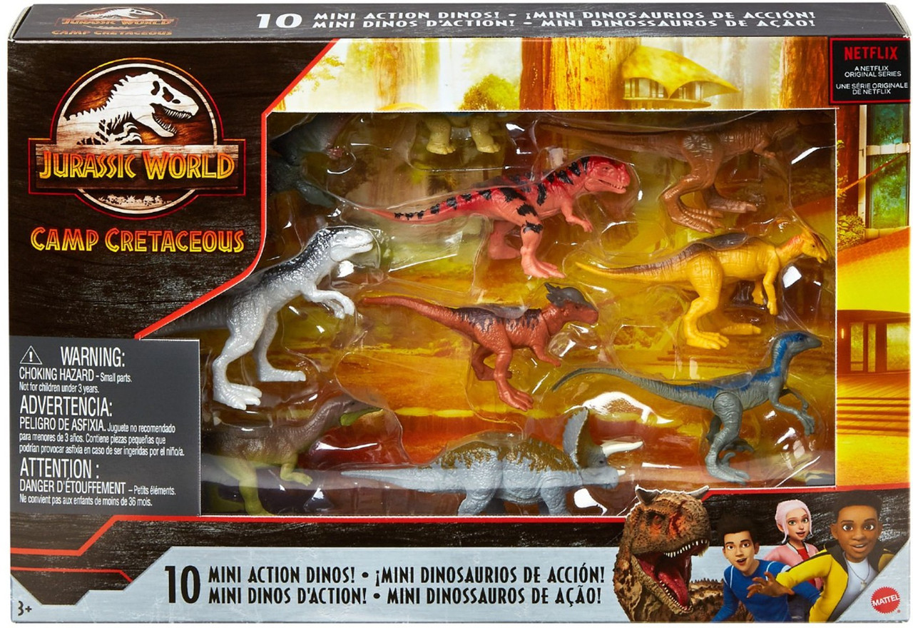 Jurassic World Camp Cretaceous Action Dinos Mini Figure 10 Pack Mattel