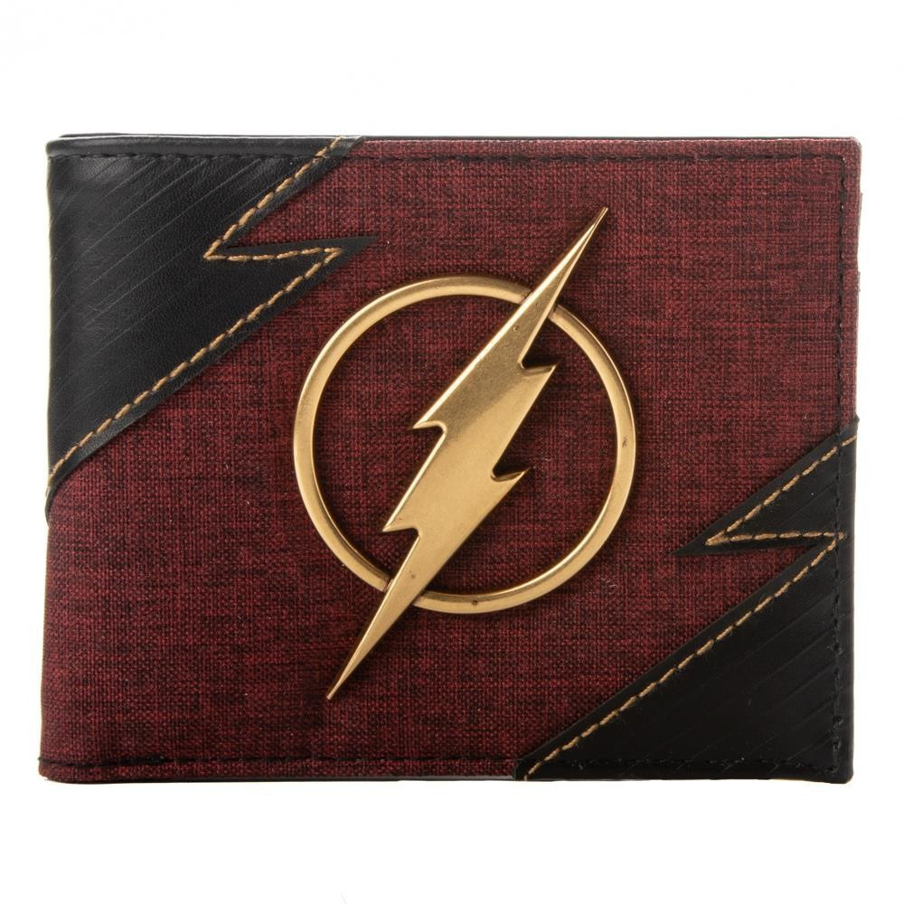 DC The Flash The Flash Metal Badge Bifold Wallet Bioworld LD - ToyWiz