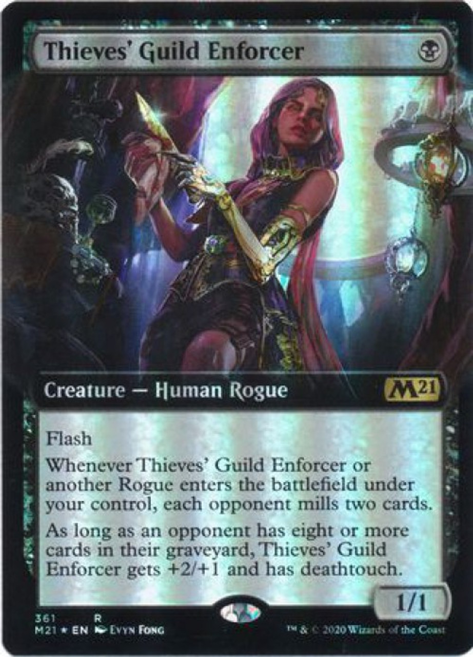 Magic The Gathering 2021 Core Set Single Card Rare Thieves Guild Enforcer 361 Extended Art Foil ...
