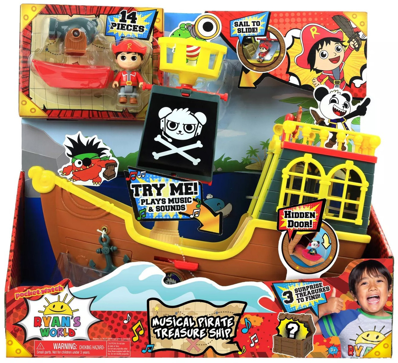 Pocket Watch Ryans World Musical Pirate Treasure Ship Exclusive Playset ...