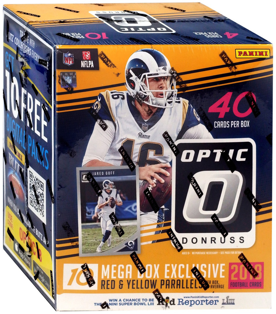 NFL Panini 2018 Donruss Optic Football Trading Card MEGA Box 10 Packs ...