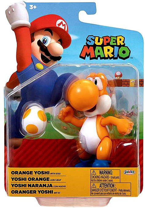 World of Nintendo Super Mario Wave 24 Orange Yoshi 4 Action Figure with ...