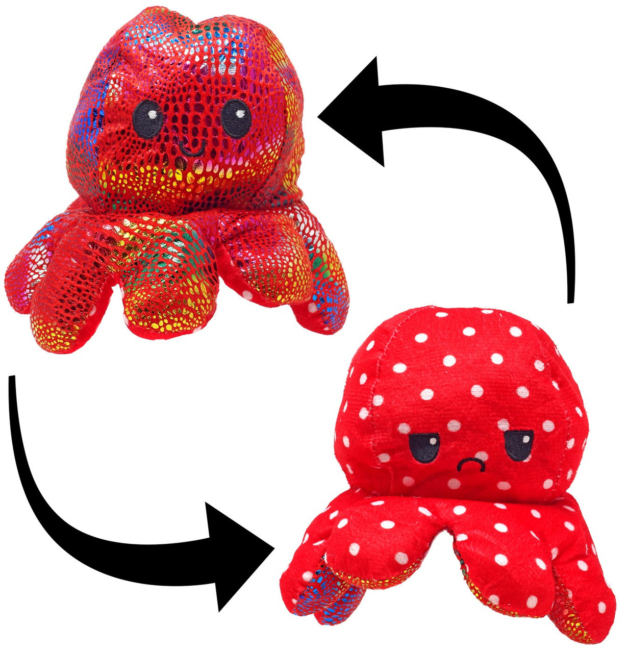 Reversible Plush Red Octopus 5 Puka Creations - ToyWiz
