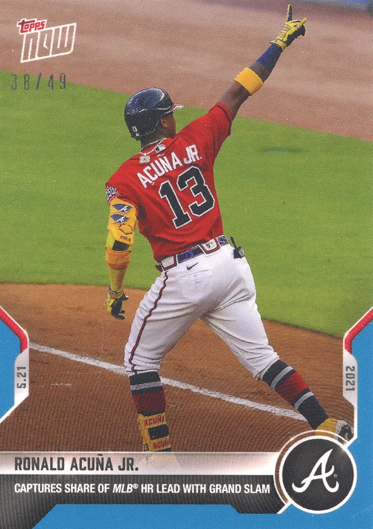 MLB Topps NOW 2021 Ronald Acuna Jr Trading Card 244 3849 - ToyWiz