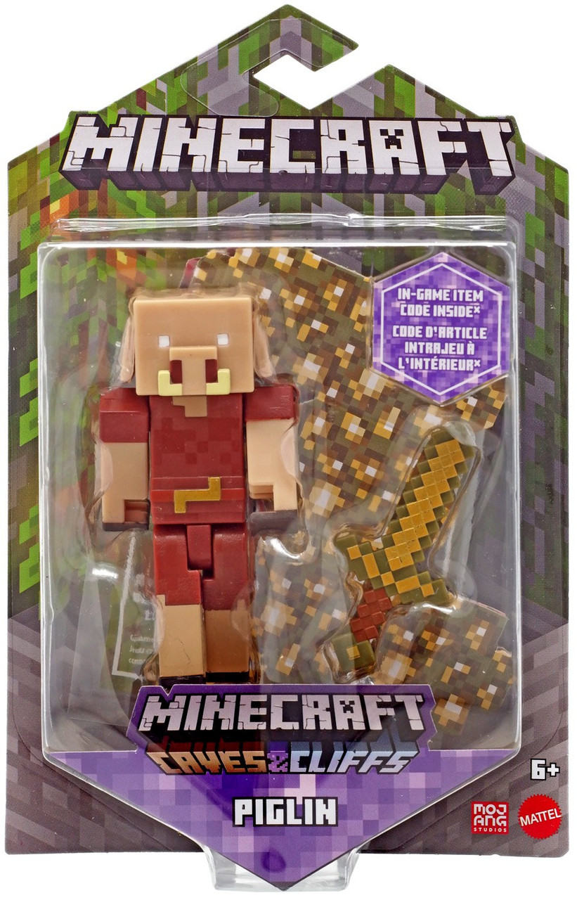 Minecraft Caves Cliffs Piglin 3.25 Action Figure Mattel Toys - ToyWiz