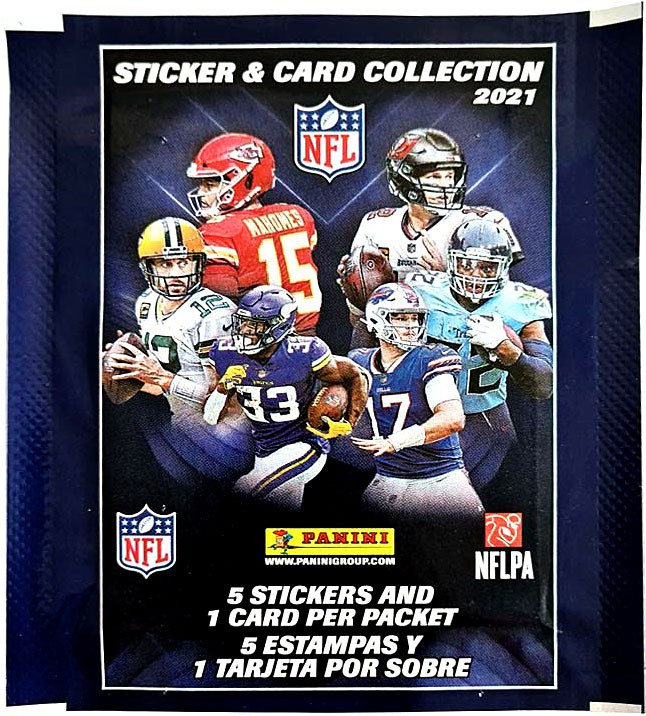NFL Panini 2021 Football Sticker Collection Pack 5 Stickers 1 Card - ToyWiz