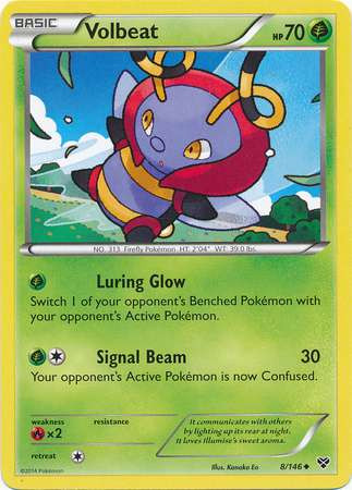 Pokemon X Y X Y Base Set Single Card Uncommon Volbeat 8 - ToyWiz