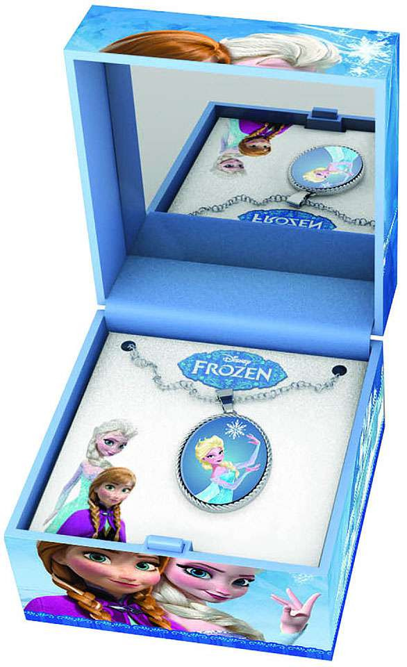 Disney Frozen Anna Elsa Musical Keepsake Box Blue Mr. Christmas - ToyWiz