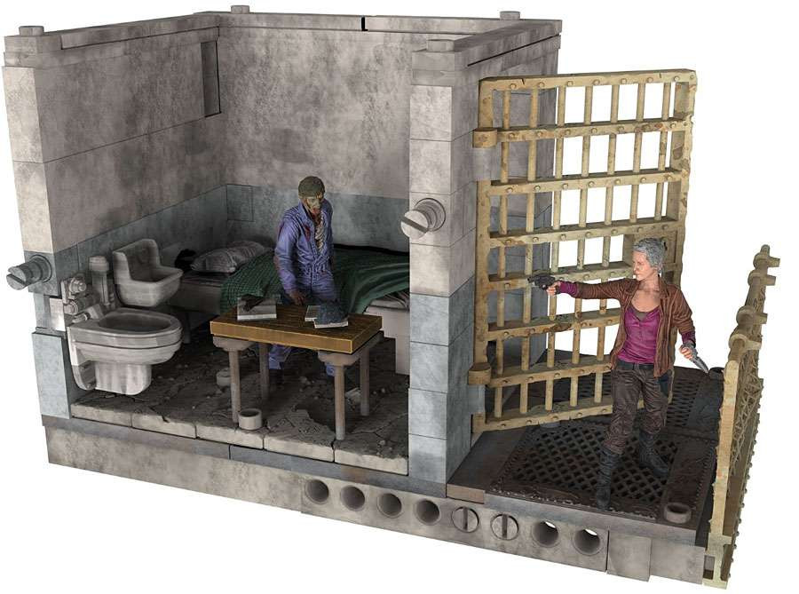 McFarlane Toys The Walking Dead UPPER Prison Cell Building Set - ToyWiz