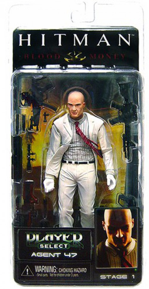 NECA Hitman Player Select Series 1 Agent 47 7 Action Figure White Suit ...