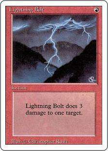 Magic The Gathering Revised Single Card Common Lightning Bolt Heavily ...