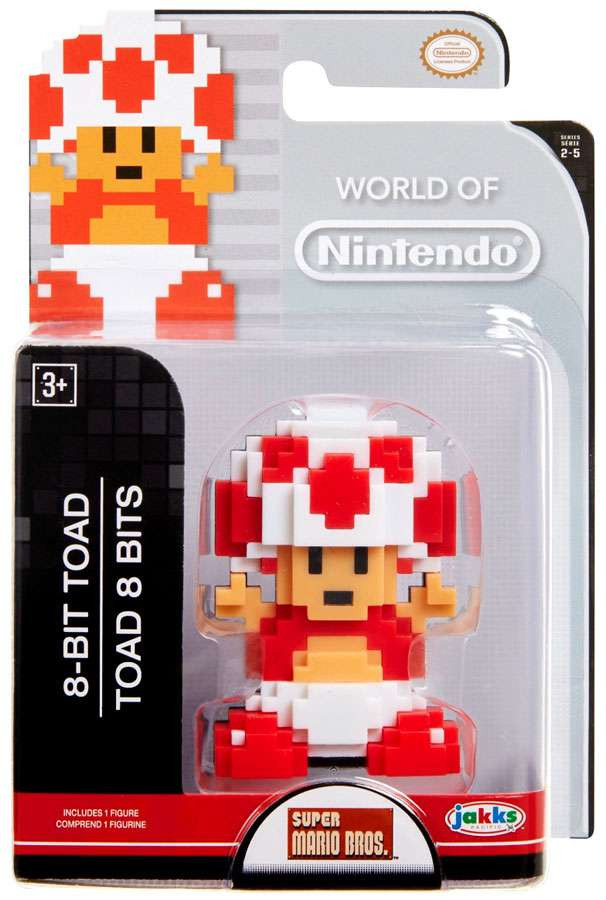 World of Nintendo Super Mario Bros 8-Bit Toad 2.5 Mini Figure Jakks ...