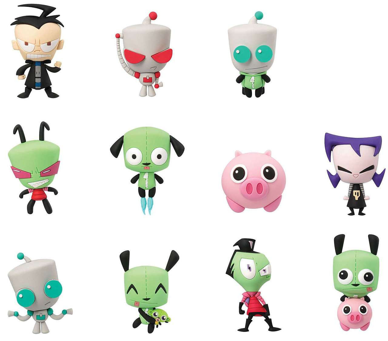 Invader Zim 3D Figural Keyring Invader Zim Mystery Box 24 Packs ...