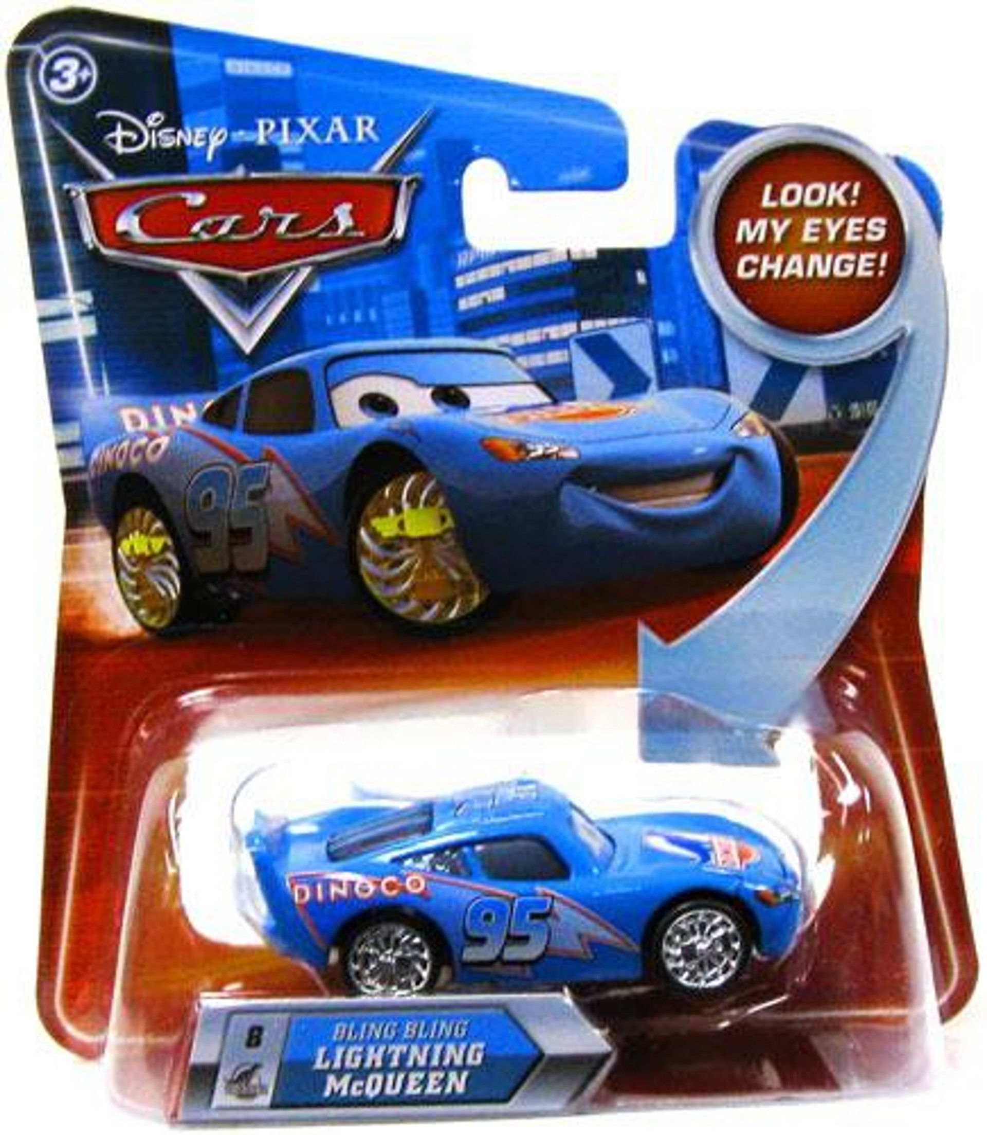 Disney Pixar Cars Lenticular Eyes Series 2 Bling Bling Lightning McQueen 155 Diecast Car Mattel ...
