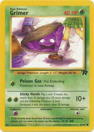 Pokemon Team Rocket Single Card Common Grimer 57 - ToyWiz