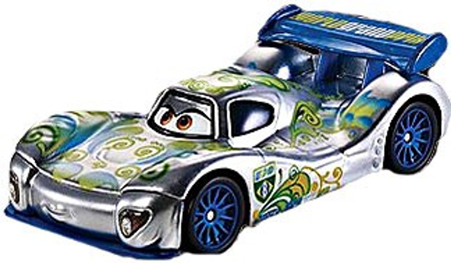 Disney Pixar Cars Cars 2 Silver Racer Series Carla Veloso with Metallic Finish Exclusive 155 ...