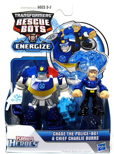 Transformers Playskool Heroes Rescue Bots Chase Chief Charlie Burns ...