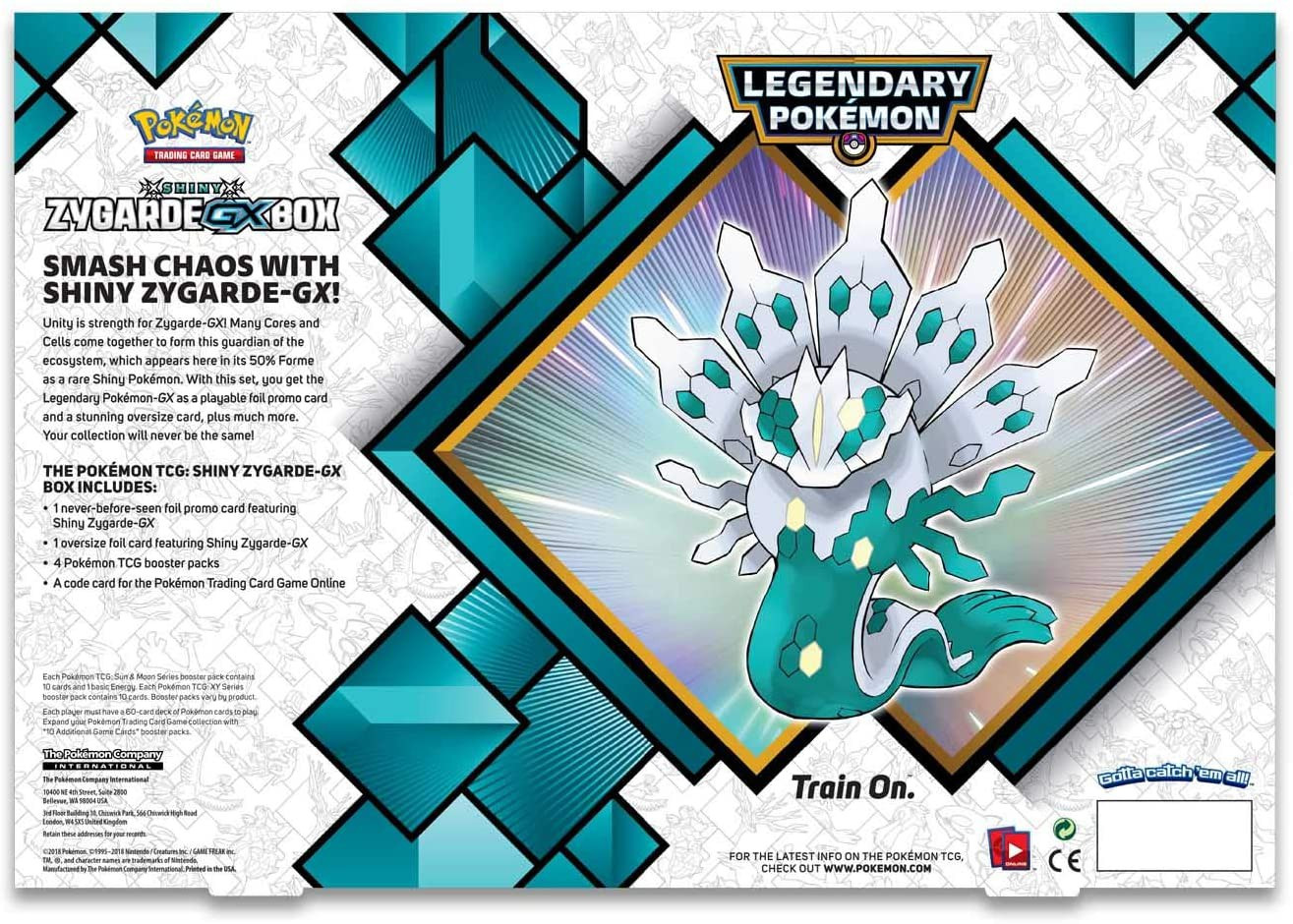 Pokemon Trading Card Game Sun Moon Shiny Zygarde-GX Legendary Box 4 ...