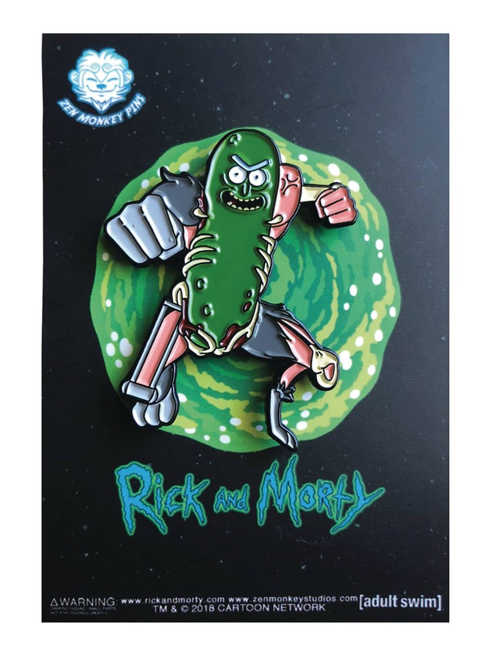 Rick Morty Pickle Rick 1.6 Enamel Pin Leaping Zen Monkey Studios - ToyWiz