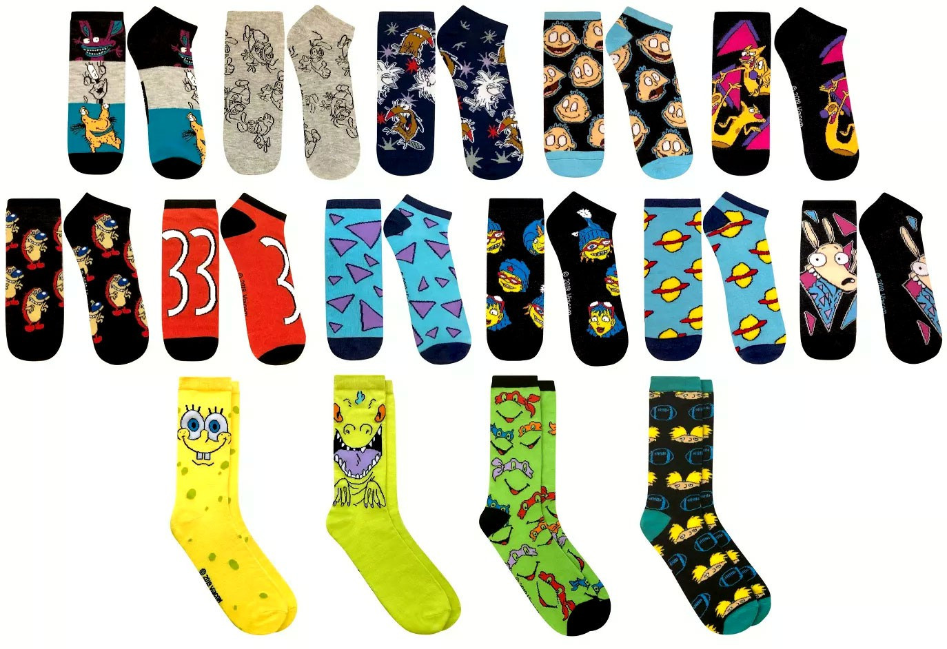 Nickelodeon Mens 15 Days of Socks 15-Pack Shoe Sizes 6 - 12 HYP - ToyWiz