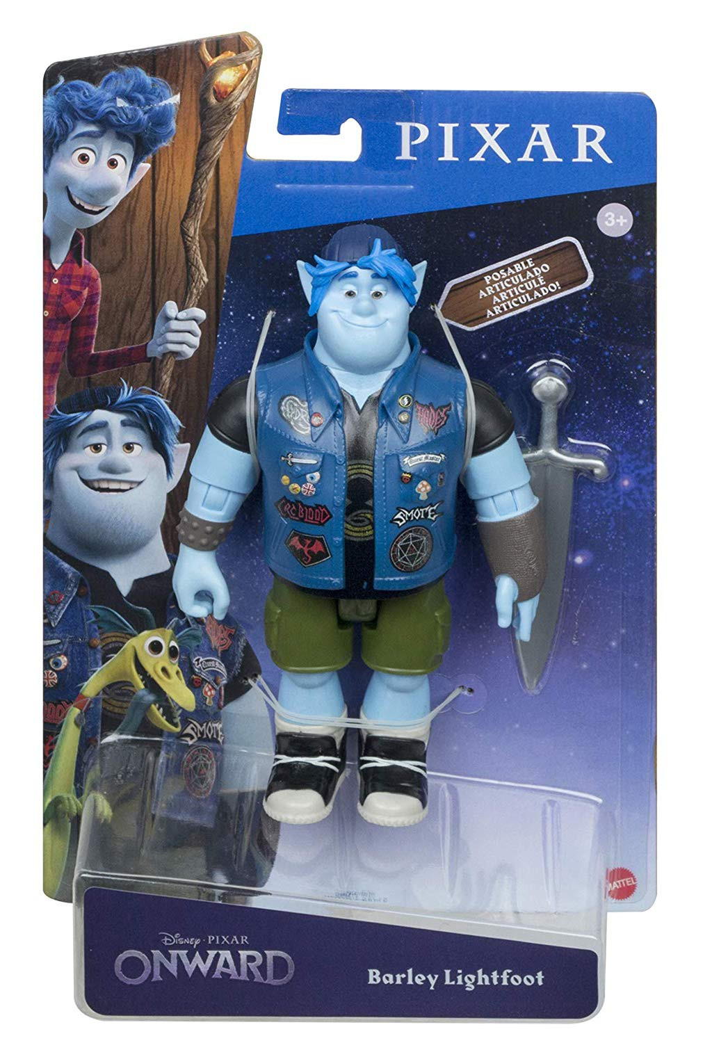 Disney Pixar Onward Barley Lightfoot Action Figure with Sword Mattel ...