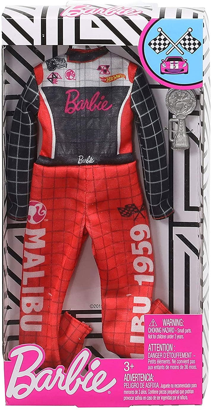 Barbie Career Outfit Racecar Driver with Trophy Mattel Toys - ToyWiz