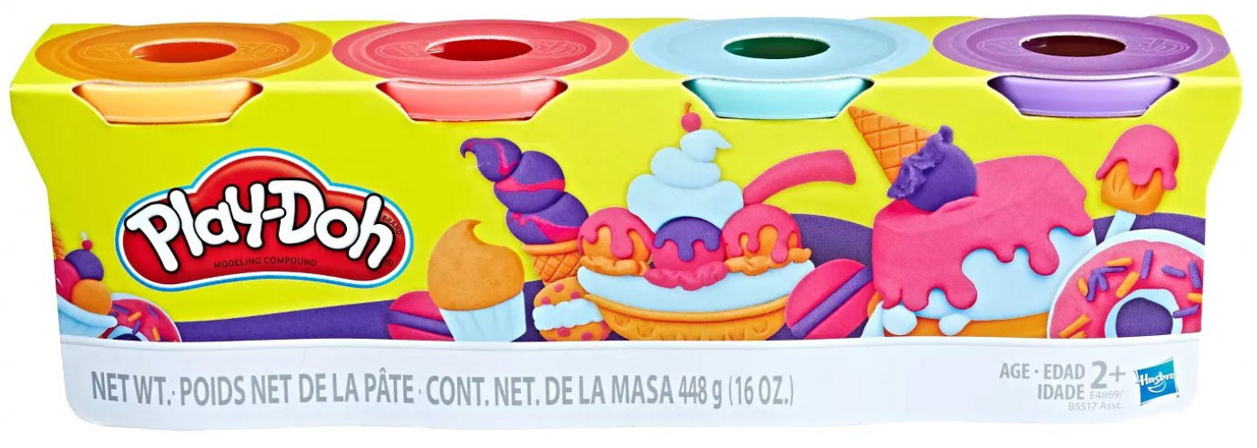 Play-Doh Sweet Colors Dark Blue, Lime Green, Teal Green Dark Orange 16 ...