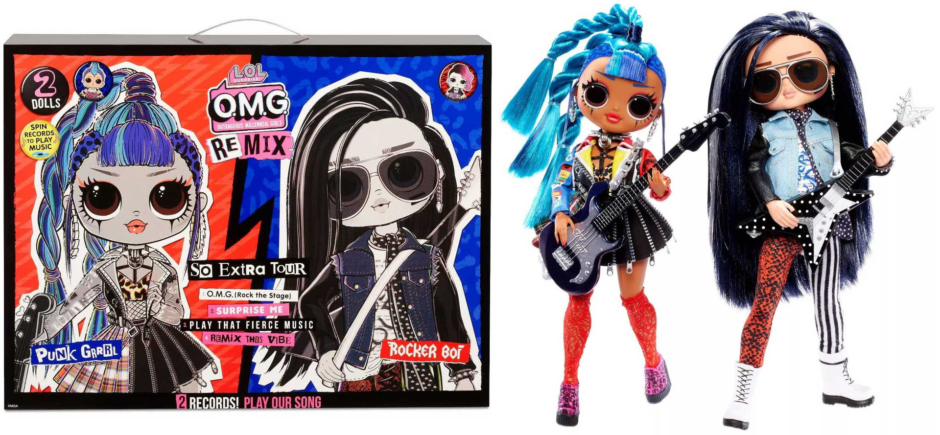 LOL Surprise OMG ReMix Punk Grrrl Rocker Boi Fashion Doll 2-Pack MGA ...