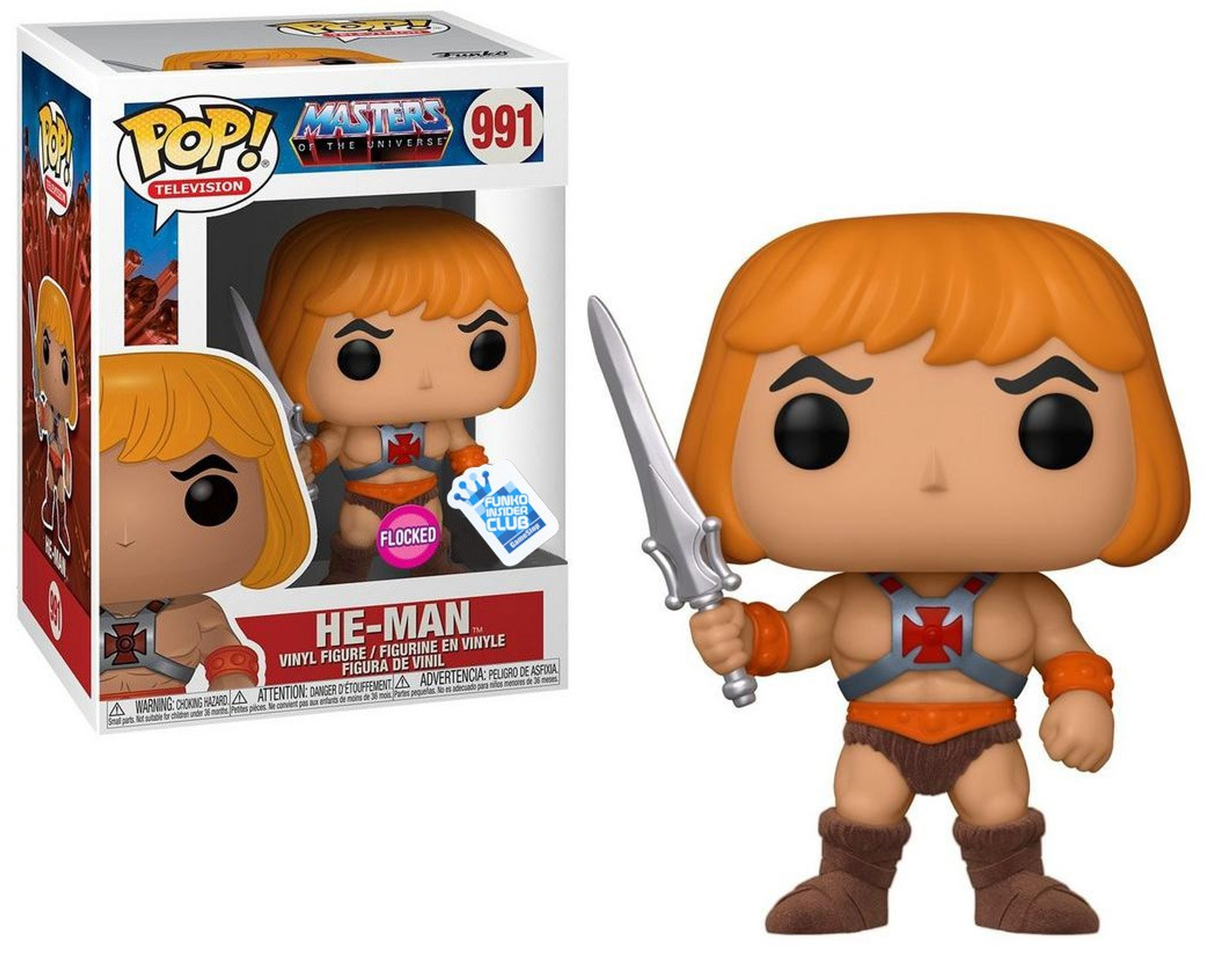 Funko Masters of the Universe POP Animation He-Man Exclusive Vinyl Figure 991 Flocked - ToyWiz
