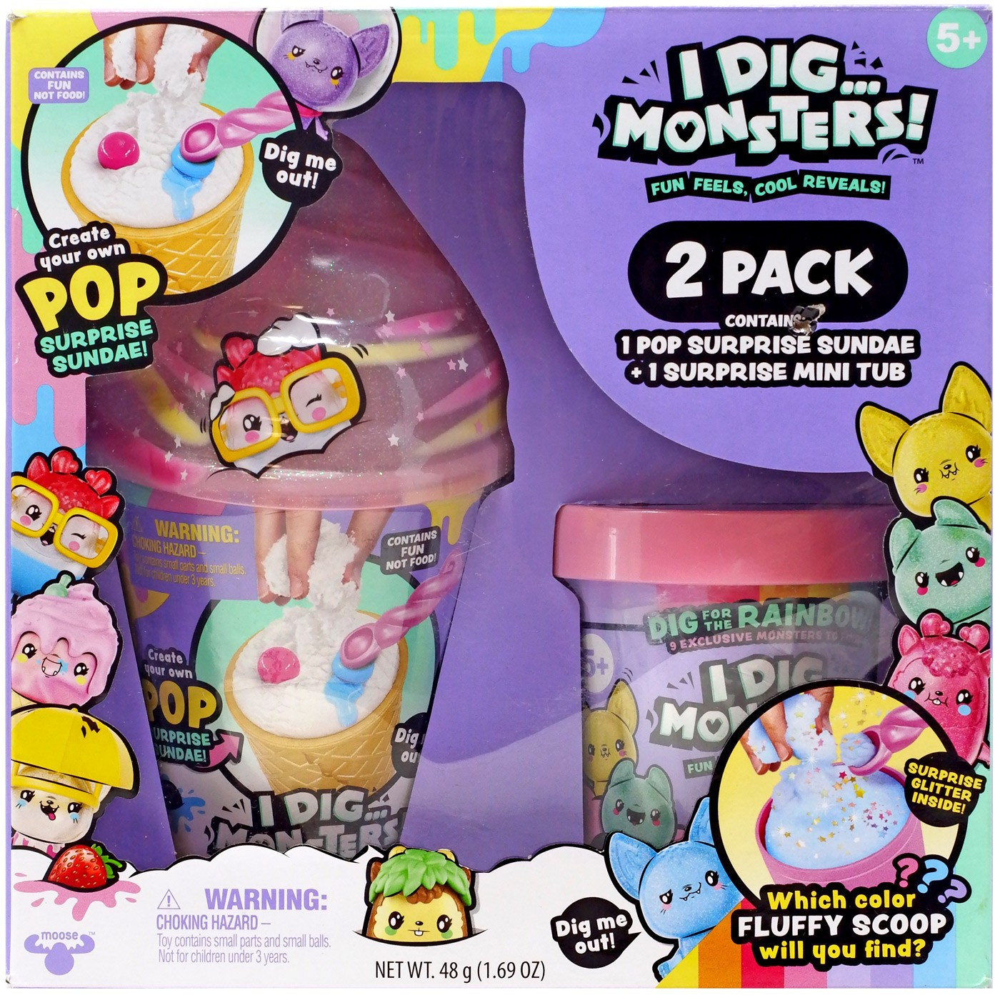I Dig Monsters 1 Pop Surprise Sundae 1 Surprise Mini Tub Mystery 2-Pack ...
