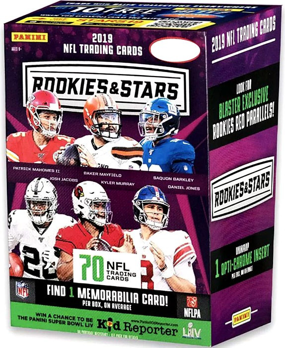 NFL Panini 2019 Rookies Stars Football Trading Card BLASTER Box 7 Packs ...