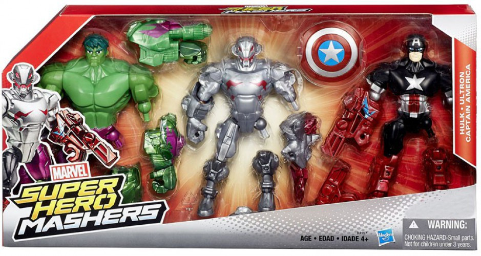 Marvel Super Hero Mashers Battle Mash Pack Hulk, Ultron Captain America ...