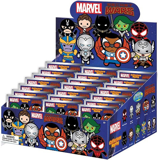 Marvel 3D Figural Keyring Secret Wars Mystery Box 24 Packs Monogram ...