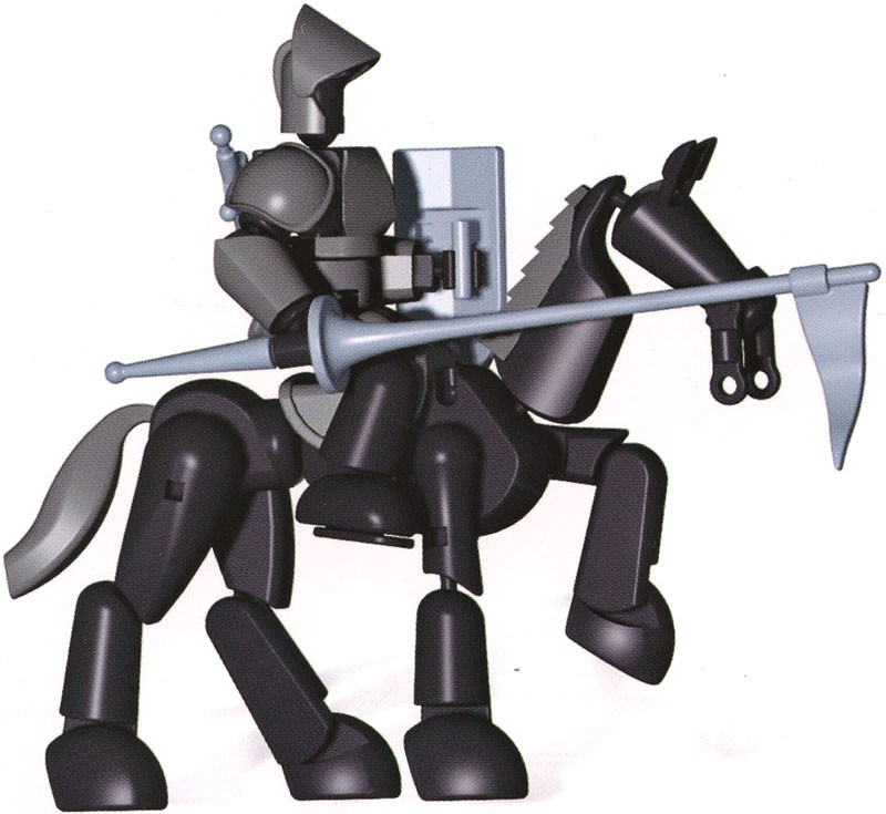 Stikfas Omega Male Armored Knight With Stallion Deluxe Action Figure ...