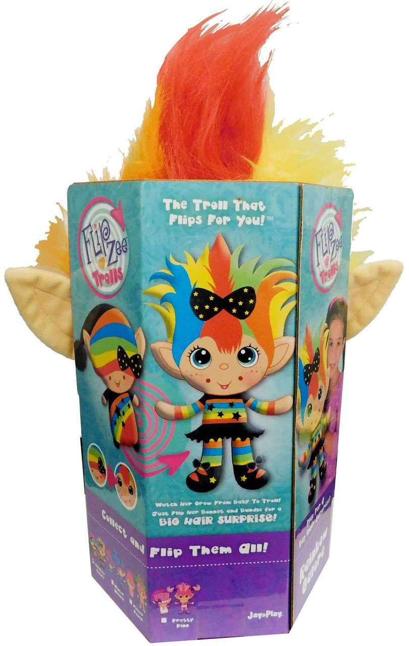 FlipZee Trolls Rainbow Galore Plush Doll Jay at Play - ToyWiz