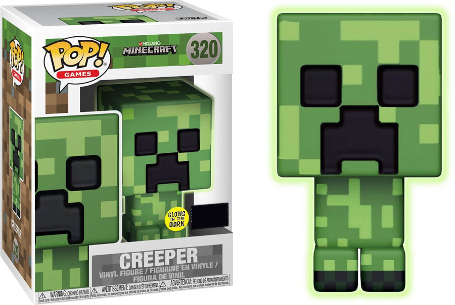 Funko Minecraft POP Games Creeper Exclusive Vinyl Figure 320 Glow-in ...