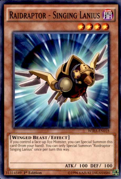 YuGiOh Wing Raiders Single Card Common Raidraptor - Singing Lanius WIRA ...