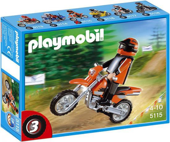 Playmobil Transport Enduro Motorcycle with Rider Set 5115 - ToyWiz