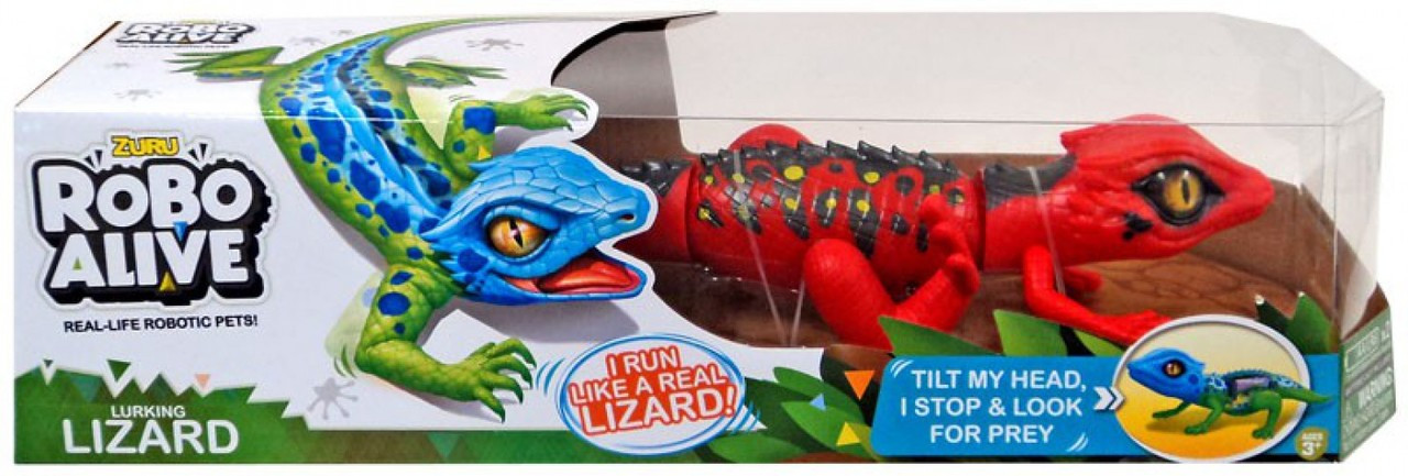 Robo Alive Lurking Lizard Robotic Pet Figure Red Black Zuru Toys - ToyWiz