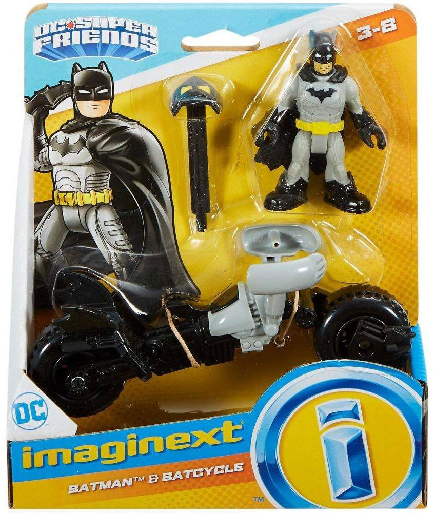 Fisher Price DC Super Friends Imaginext Batman Batcycle 3 Figure Set ...