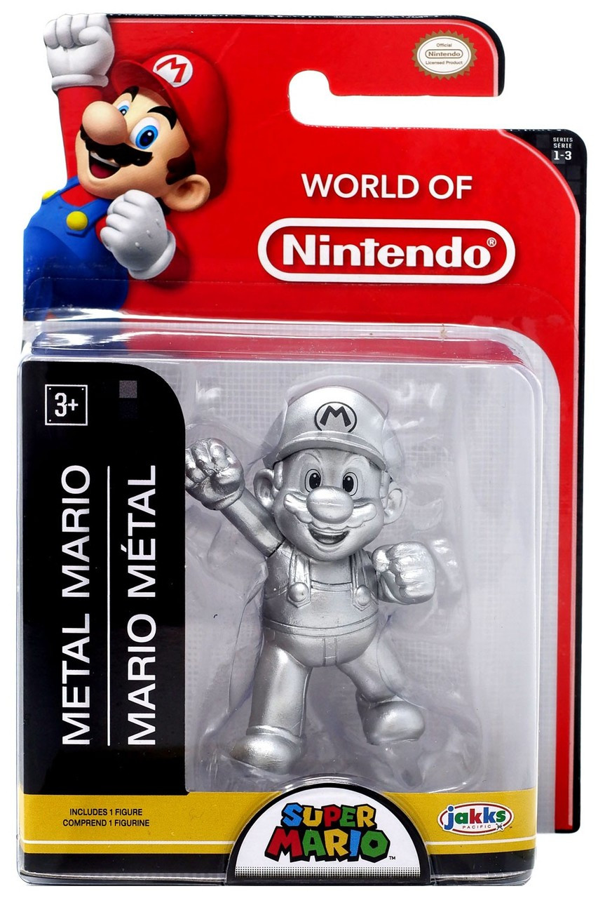 World of Nintendo Super Mario Metal Mario 2.5 Mini Figure 2019 Jakks ...