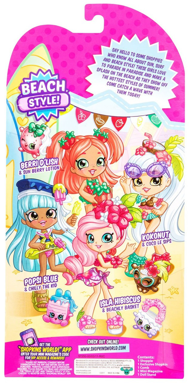 Shopkins Shoppies Beach Style Kokonut Doll Figure Moose Toys - ToyWiz