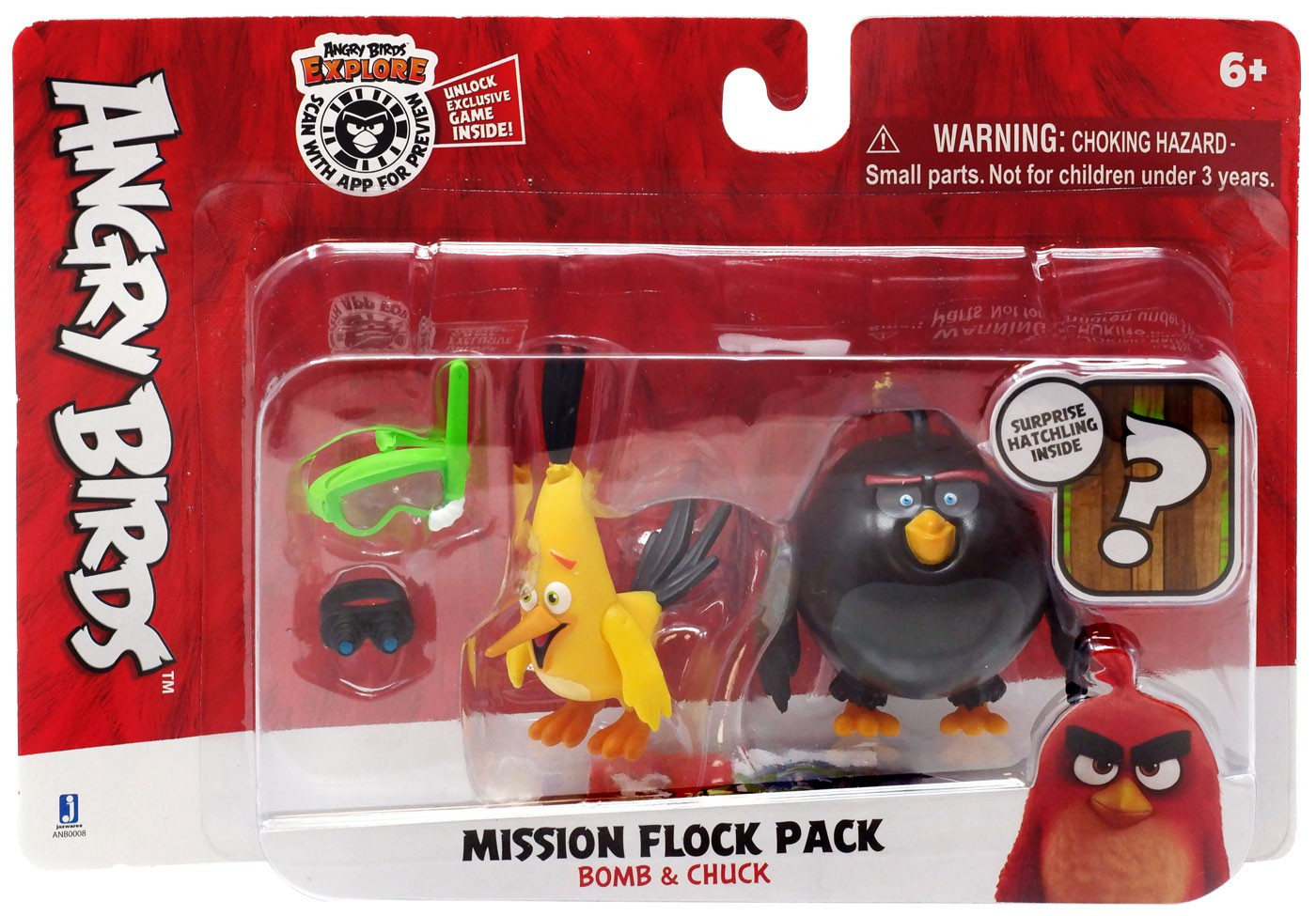 Angry Birds Mission Flock Pack Bomb Chuck Figure 2-Pack Jazwares - ToyWiz